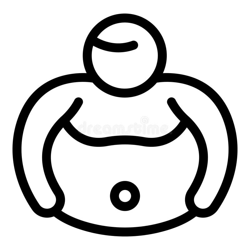 Overweight Human Icon Outline Vector. Obese Body Shape Stock Vector ...