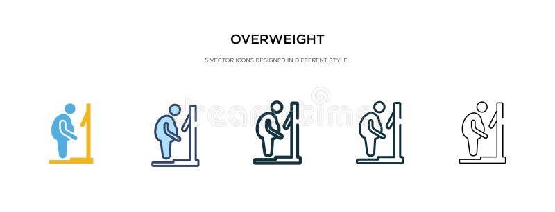 Overweight Icon in Different Style Vector Illustration. Two Colored and ...