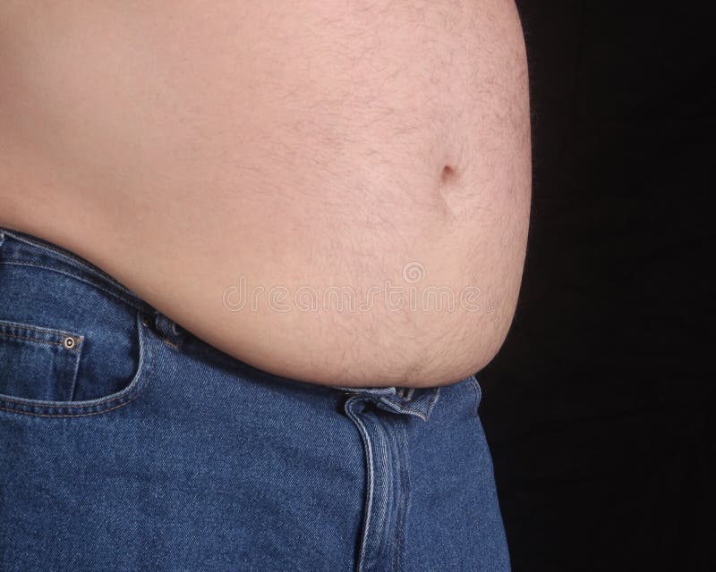 Overweight Man with Beer Belly Stock Image - Image of unhealthy ...