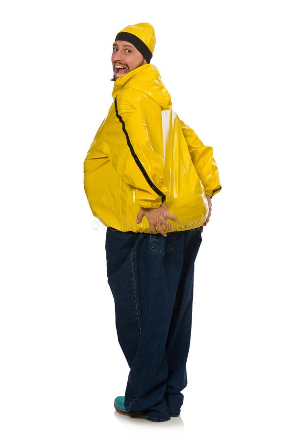 The Overweight Man Isolated on the White Stock Image - Image of holding ...