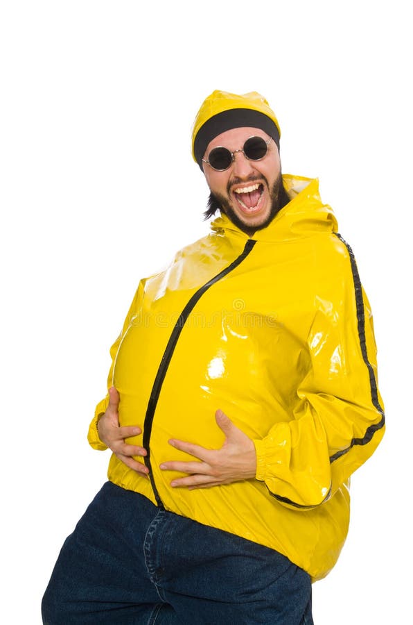 Overweight Man Isolated on the White Stock Image - Image of fast, large ...