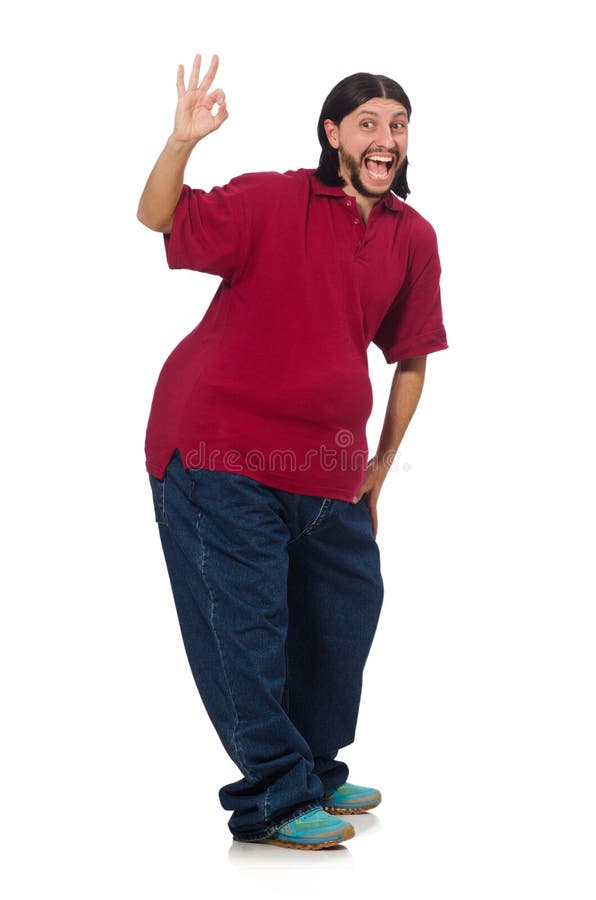 Overweight Man Isolated on the White Stock Image - Image of male, fatty ...