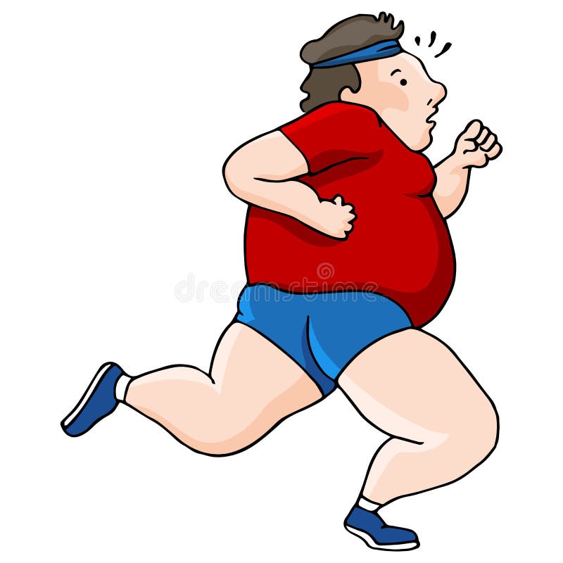 Overweight Runner stock vector. Illustration of character - 42276510