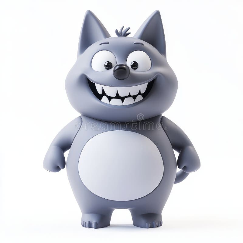 Overweight Wolf on a Ball, in Cartoon Style Stock Image - Image of ...