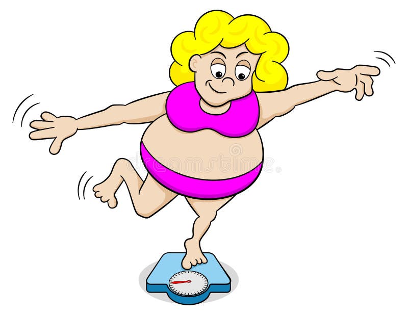 Overweight Man On Bathroom Scale Stock Vector Illustration Of Body