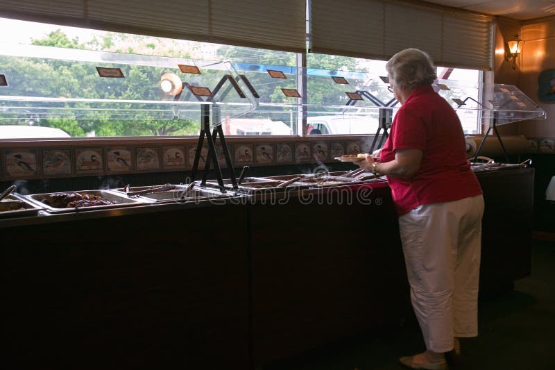 Overweight Woman Eats at Buffet Editorial Stock Image - Image of diet ...