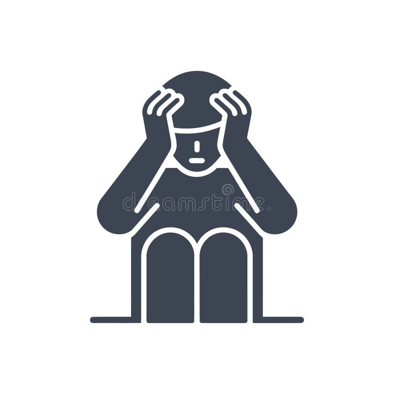 Overwhelm Despair Icon stock illustration. Illustration of font - 384691880