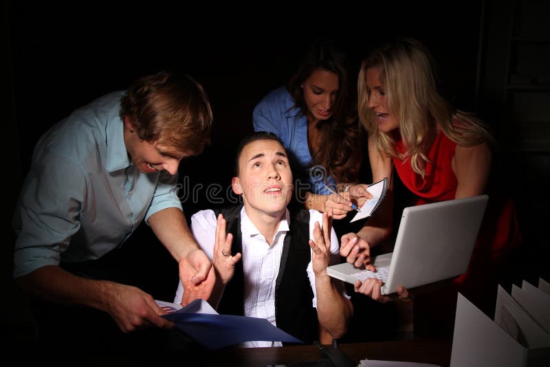 Overwhelmed stock photo. Image of team, blond, multitasking - 17588318