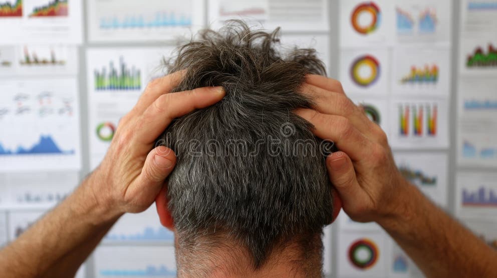 Overwhelmed by Data stock illustration. Illustration of numbers - 375981115