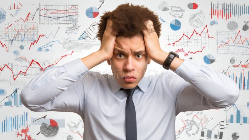 Overwhelmed by Data stock illustration. Illustration of confused ...