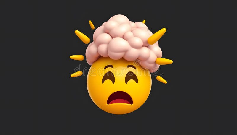 Overwhelmed Emoji: 3D Render of a Stressed-Out Emoticon with a ...