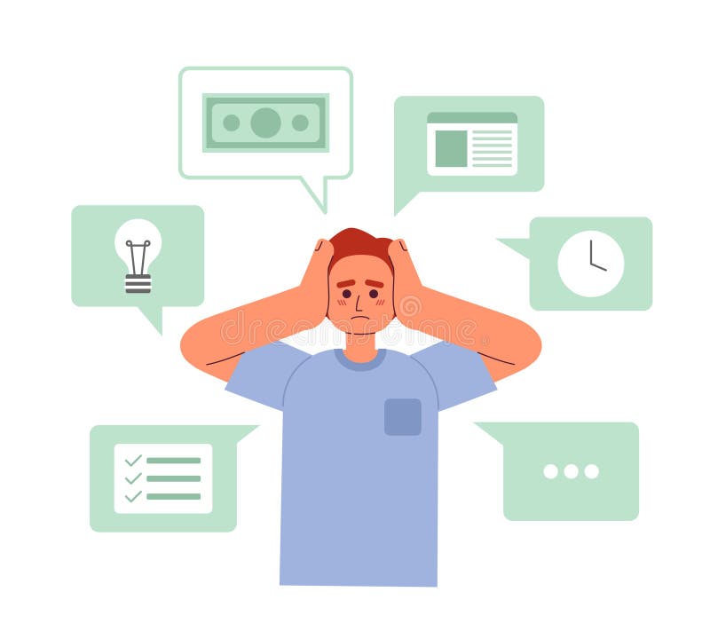 Overwhelmed by Freelance Work Flat Concept Vector Spot Illustration ...