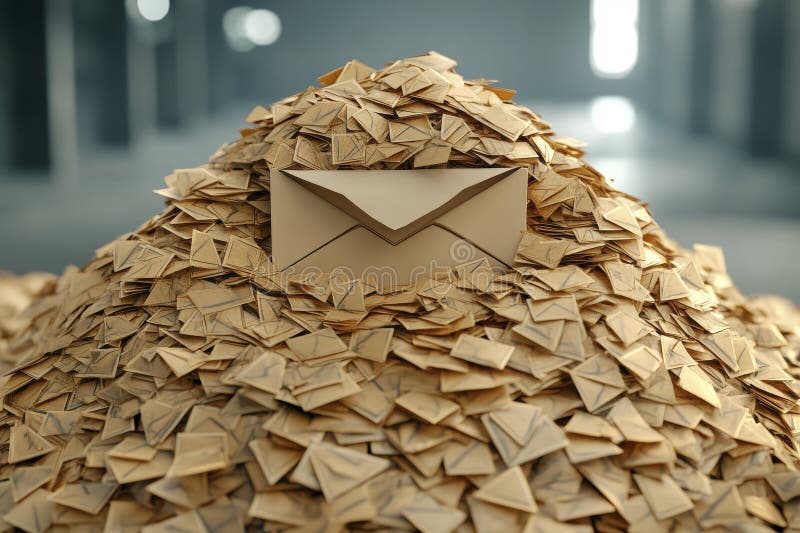 Overwhelmed by Mail Conceptual Image of Overflowing Envelopes ...