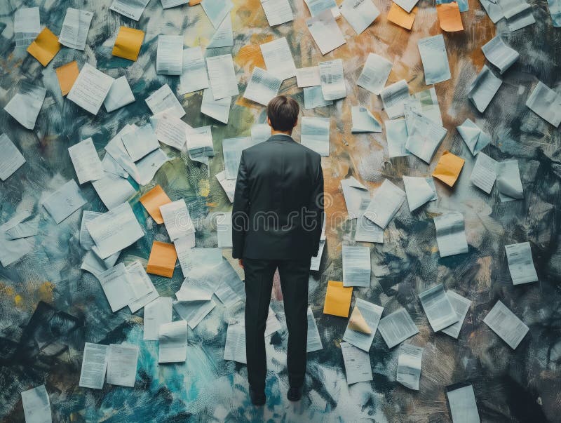 Overwhelmed by Paperwork stock image. Image of administration - 311510621