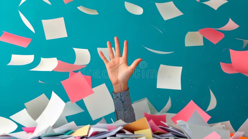 Overwhelmed by Paperwork and Stress Stock Video - Video of overworked ...