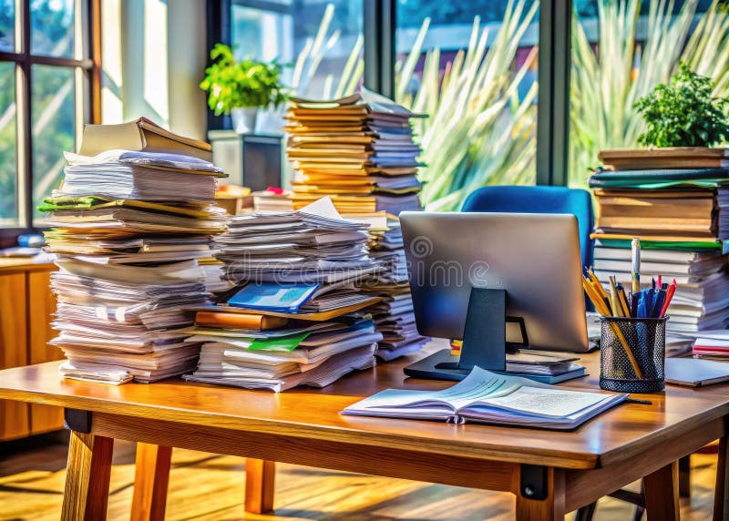 Overwhelmed by Paperwork a Visual Representation of Office Stress and ...