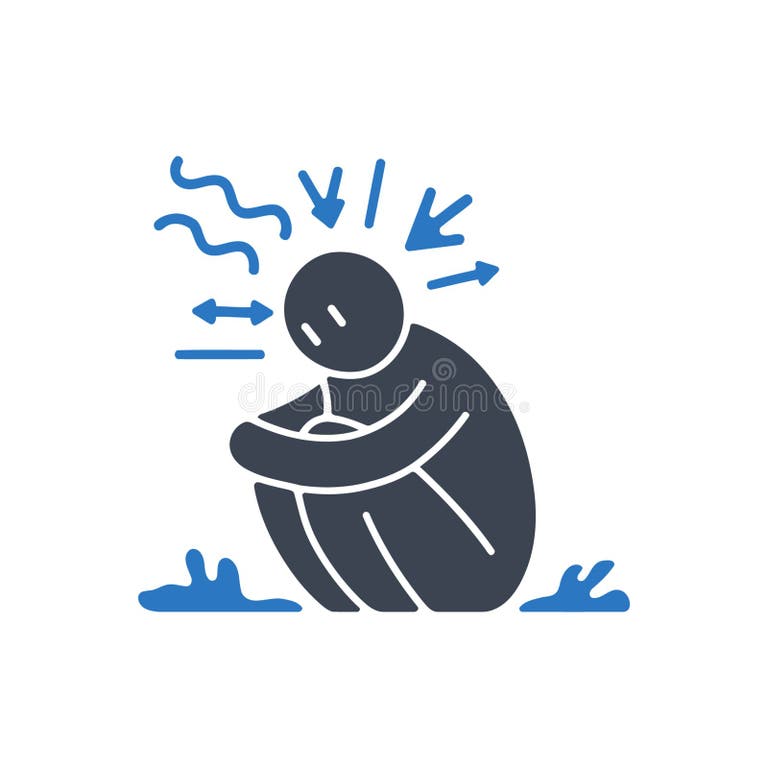 Overwhelmed Person Icon stock vector. Illustration of confusion - 372767082