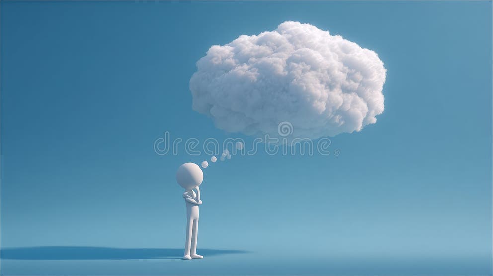 Overwhelmed Stick Man - 3D Rendering of Complex Thoughts. Generative AI ...