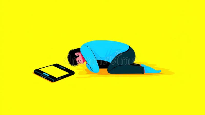 Overwhelmed by Technology stock illustration. Illustration of isolation ...