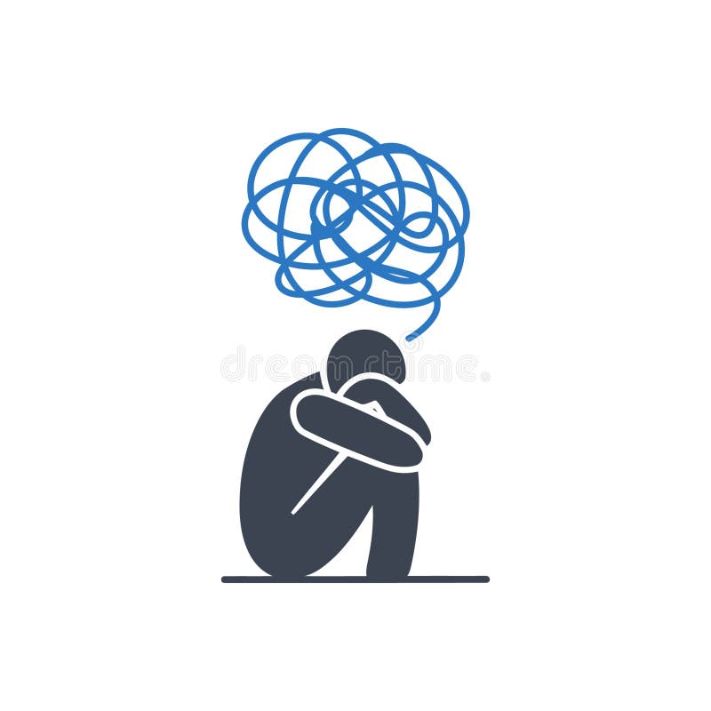 Overwhelmed Thoughts Icon stock vector. Illustration of health - 372766649
