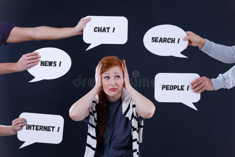 Overwhelmed Woman Speech Bubbles Stock Photos - Free & Royalty-Free ...