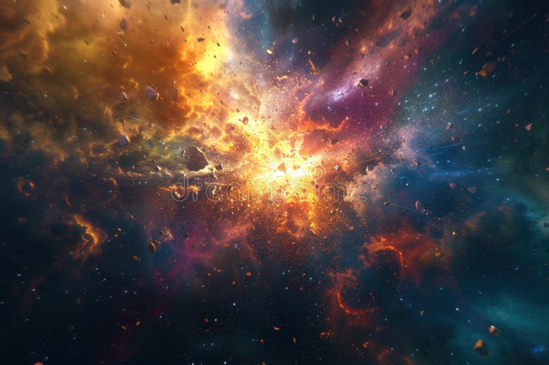 Overwhelming Beginning Universe Explosion. Generate Ai Stock Photo ...