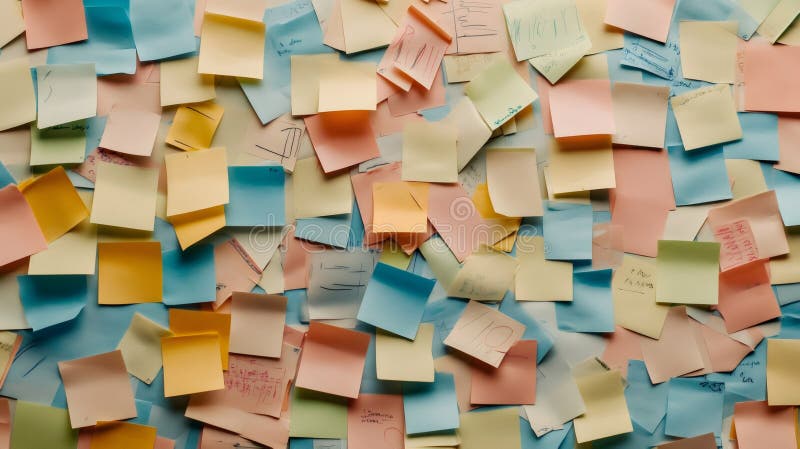 Overwhelming Chaos of Colorful Sticky Notes Stock Photo - Image of ...