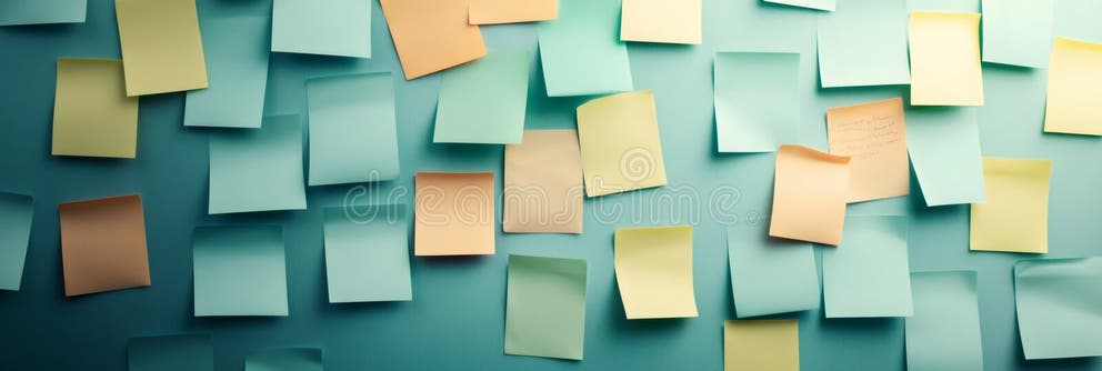 Overwhelming Chaos of Sticky Notes on Wall Stock Photo - Image of ...