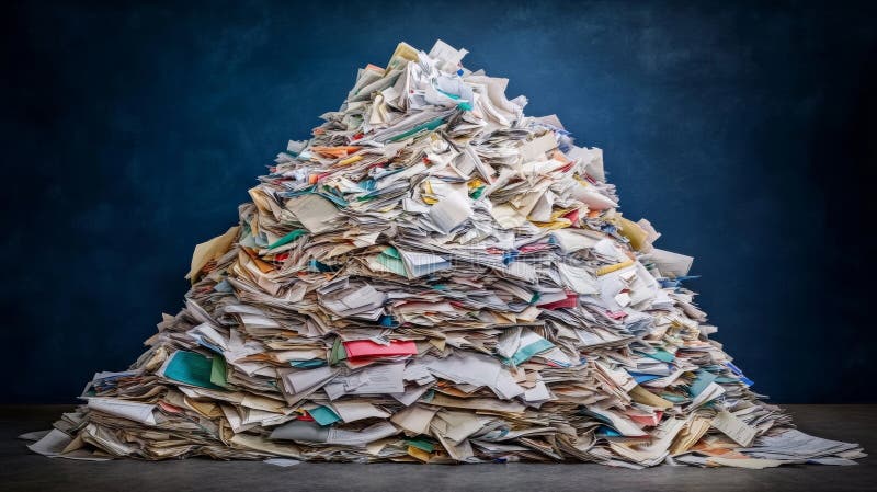 An Overwhelming and Disorganized Stack of Paperwork, Displaying a ...