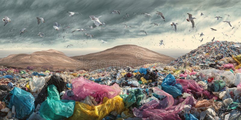 The Overwhelming Sight of Plastic Waste in a Sprawling Landfill ...