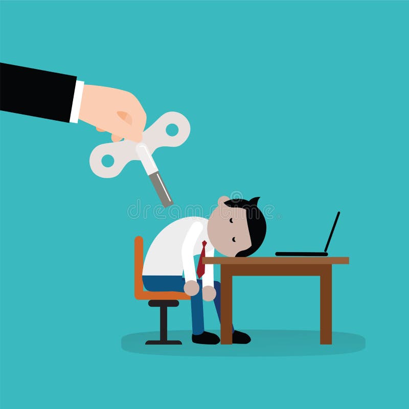 Overwork Businessman stock vector. Illustration of human - 118926367