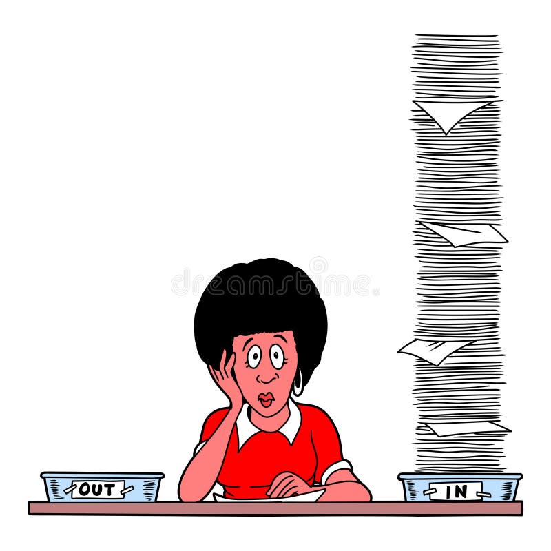 Cartoon Man Overwork in Office Card Poster Ad. Vector Stock Vector ...