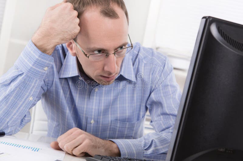 Overworked Businessman Frustrated and Stressed in His Office Wit Stock ...