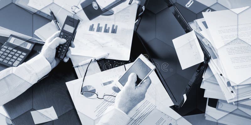 Overworked Businessman, Geometric Pattern Stock Illustration ...