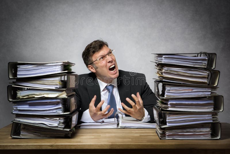 Overworked Crying Businessman Stock Photo - Image of manager ...
