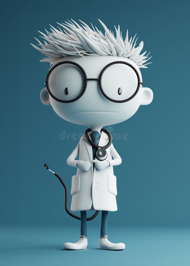 Overworked Doctor - Cartoon Style Stock Illustration - Illustration of ...