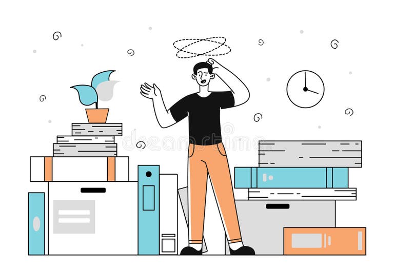 Disheveled Employee Work Stock Illustrations – 37 Disheveled Employee ...