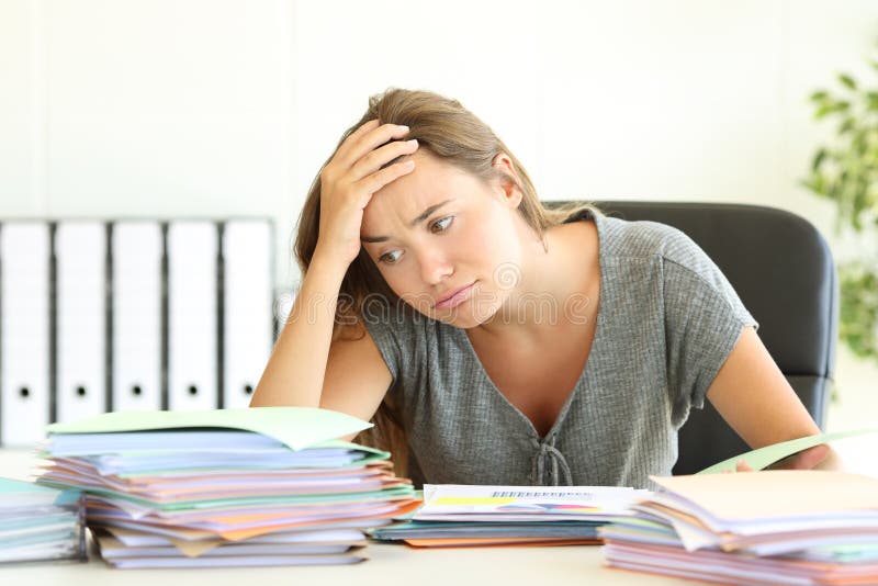Overworked Employee Tired at Office Stock Photo - Image of fatigued ...