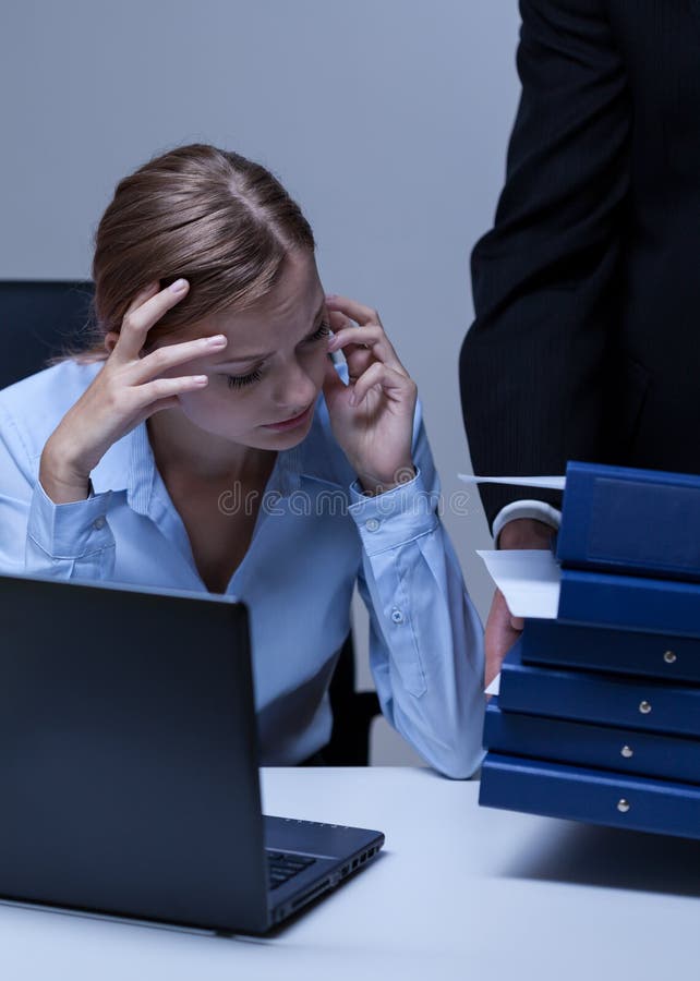Overworked Employee and Cruel Boss Stock Image - Image of despair ...