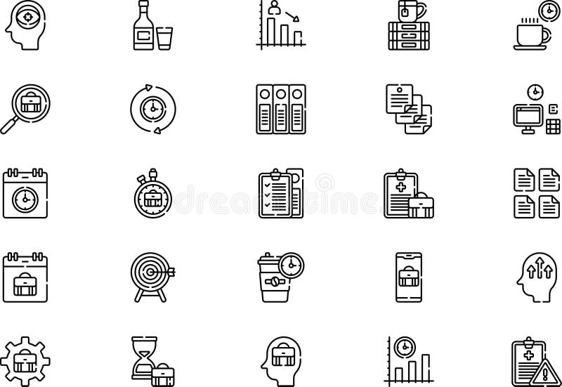 Overworked Icons Collection is a Vector Illustration with Editable ...