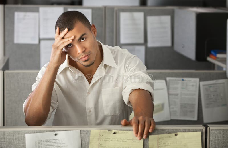 Overworked Male Office Worker Stock Image - Image of american, emotion ...
