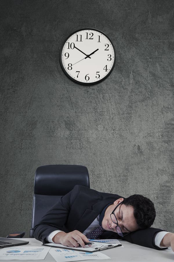 Overworked Manager Sleeping on Desk Stock Photo - Image of concept ...