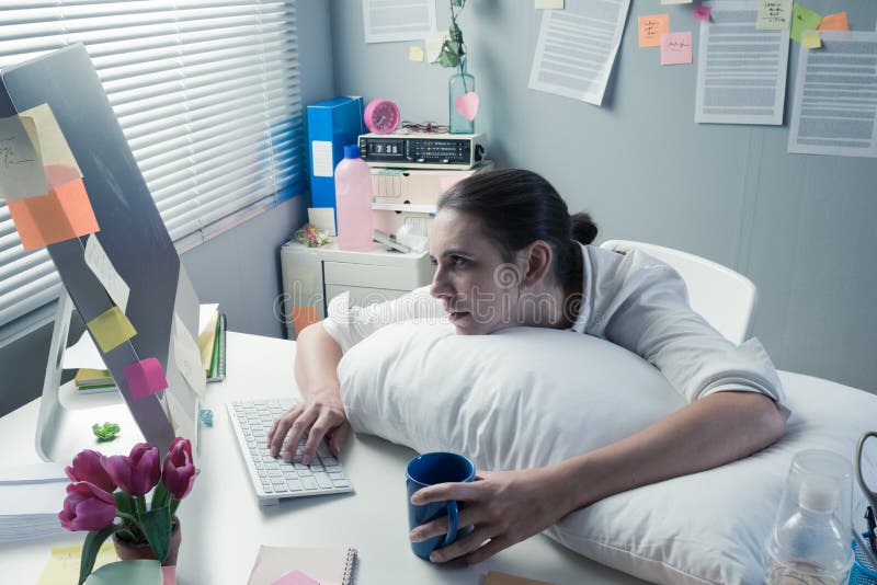 Overworked office worker stock image. Image of late, lazy - 46753091