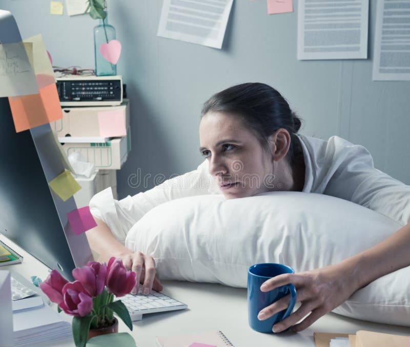 Overworked office worker stock photo. Image of employee - 46753374
