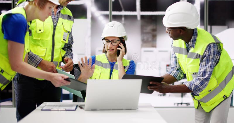 Overworked People at Automated Machine Line Stock Image - Image of ...
