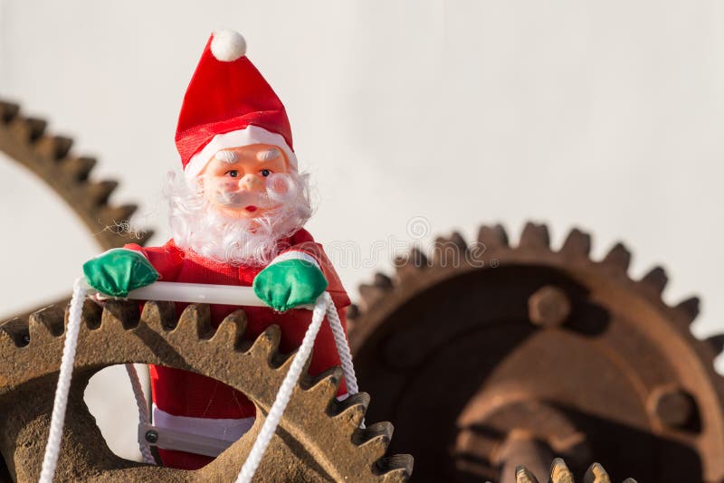 Overworked Santa on duty stock photo. Image of overworked - 133397234