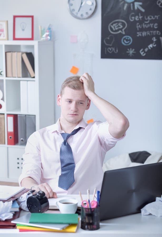 Overworked Student Sleeping on Desk Stock Photo - Image of bored ...
