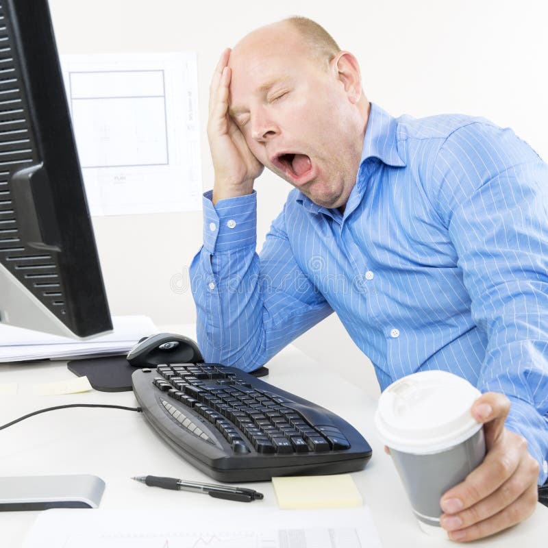 Overworked and Tired Businessman Stock Photo - Image of flying ...