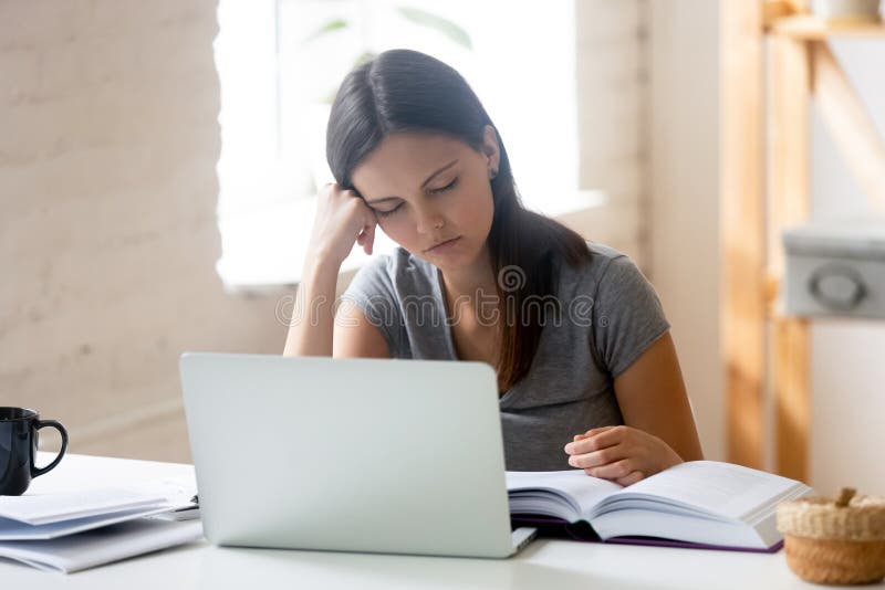 Overworked Tired Female Student Fell Asleep Seated at Table Stock Image ... Overworked Tired Female Student Fell Asleep Seated at Table Stock Image ...