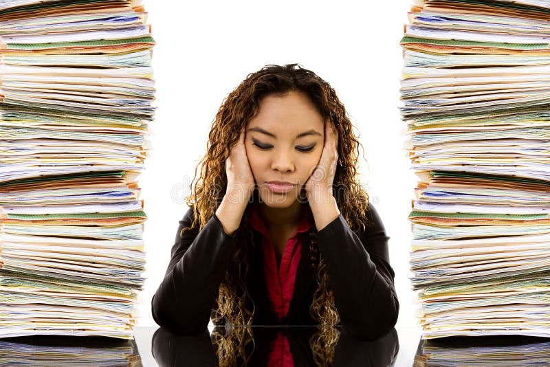 Overworked Woman stock photo. Image of black, girl, bored - 13296172